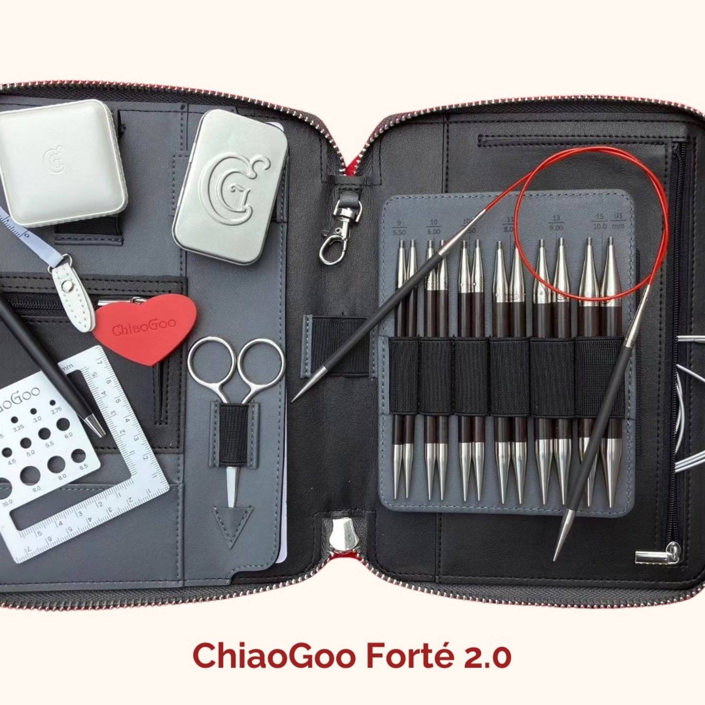 ChiaoGoo Forté – Luksuriøst sett med utskiftbare strikkepinner ...